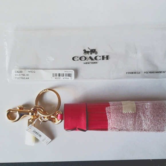 Coach | Bags | Nwt Coach Bold Pink Tassel Bag Charmkeychain | Poshmark